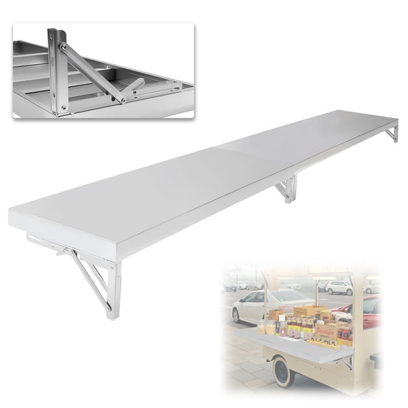 72" x 12" Folding Concession Shelf, Stainless Steel Drop Down ...