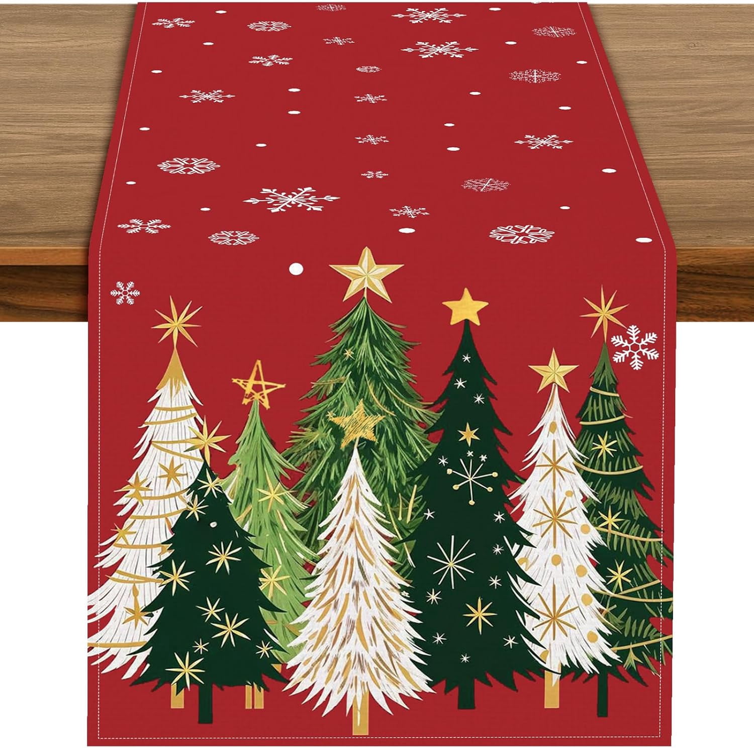 72 x 13 Inch Christmas Table Runner – Red Holiday Table Decor with ...