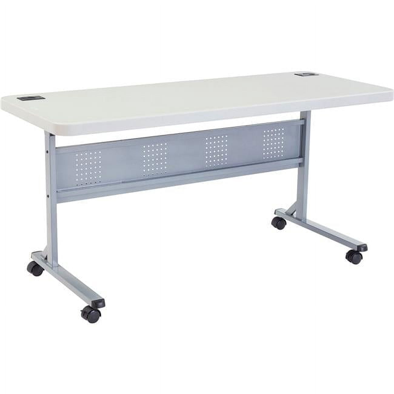 72 x 24 in. Interion Blow Molded Foldable Training Table - White ...
