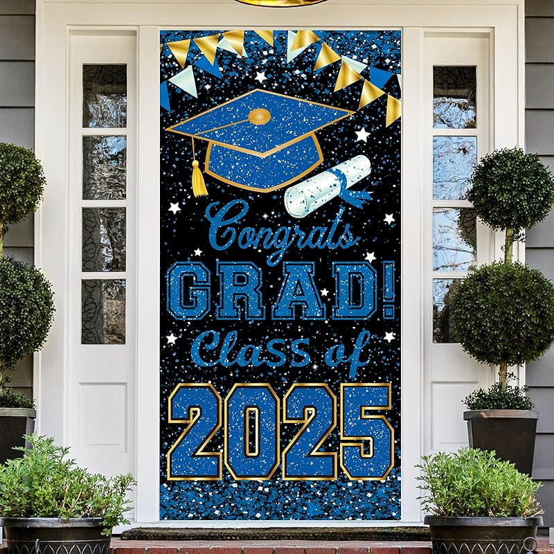 72 x 35 Inch Congrats Grad Class of 2025 Sign Banner Door Cover ...