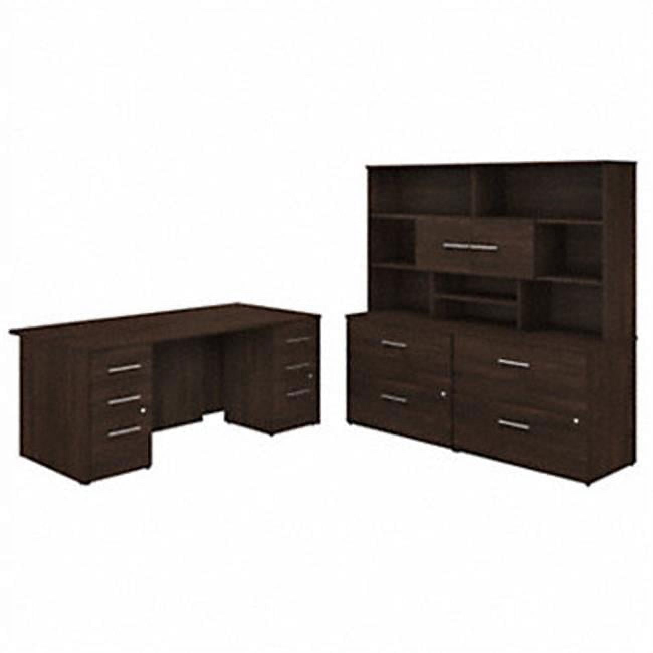 72 x 36 in. Office 500 Executive Desk with Drawers, Lateral File ...