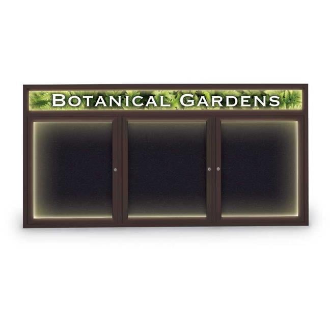 72 x 36 in. Triple Door Traditional Indoor with Header & Illumination ...