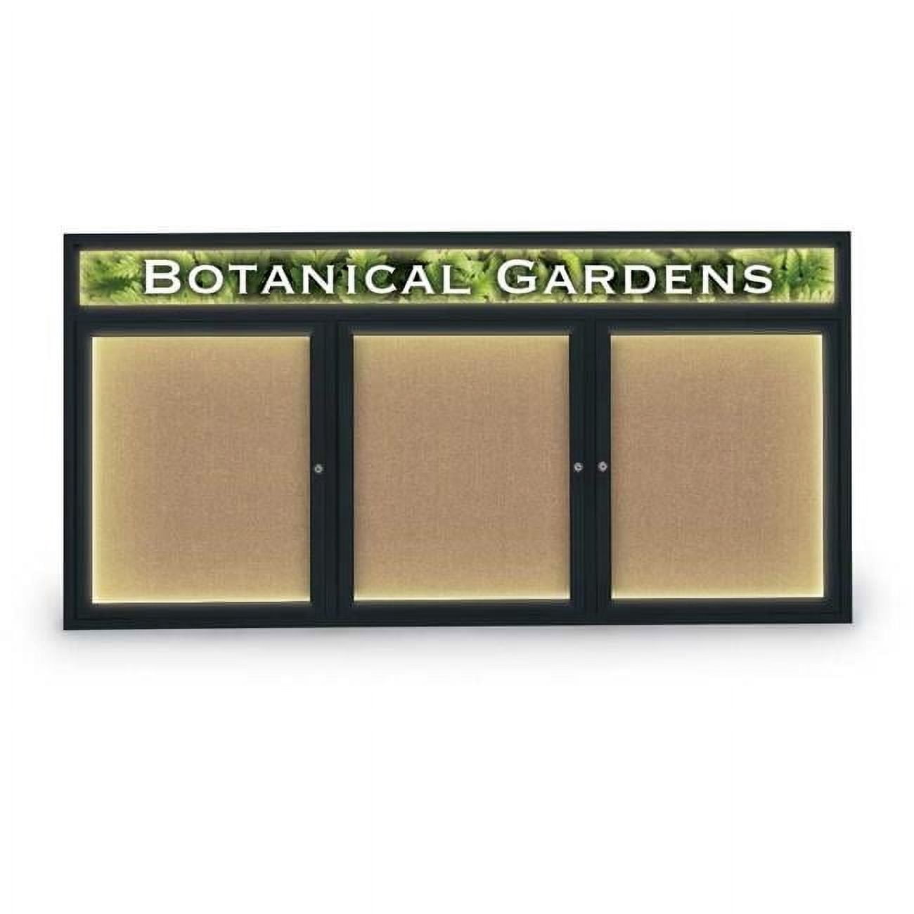 72 x 36 in. Triple Door Traditional Indoor with Header & Illumination ...