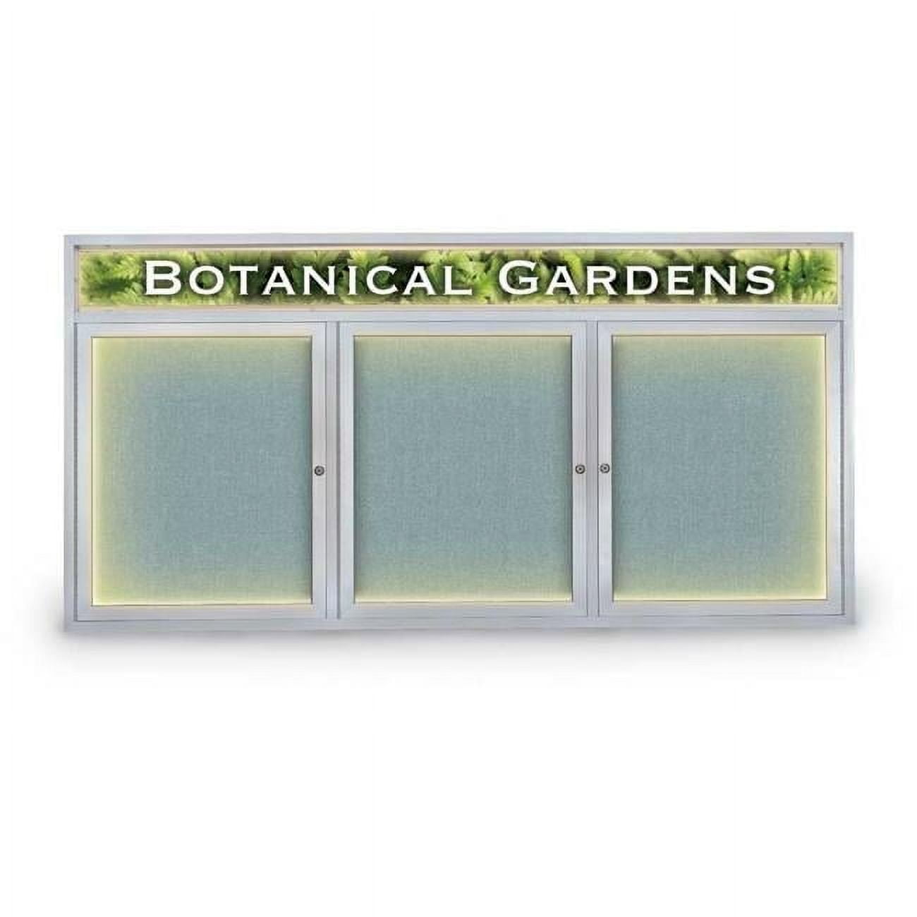 72 x 36 in. Triple Door Traditional Indoor with Header & Illumination ...