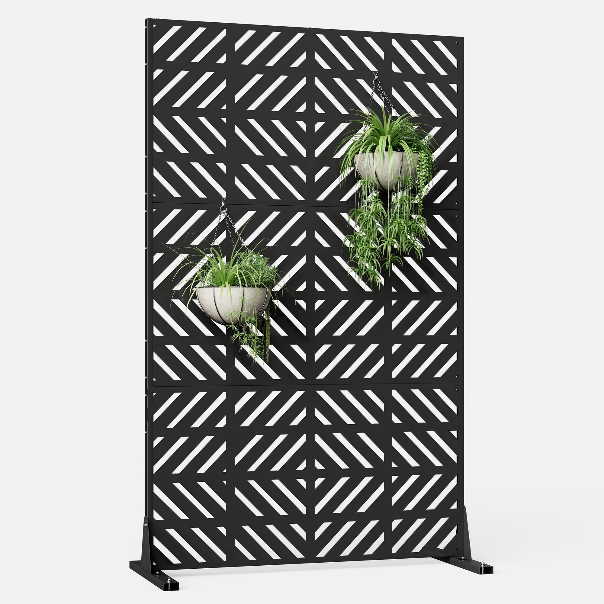 72'' x 44'' Balcony Privacy Screen ,Metal Patio Privacy Divider with ...