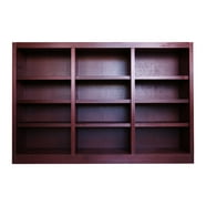 Concepts in Wood Triple Wide Bookcase, 15 Shelf, 72 inch Tall, Cherry ...
