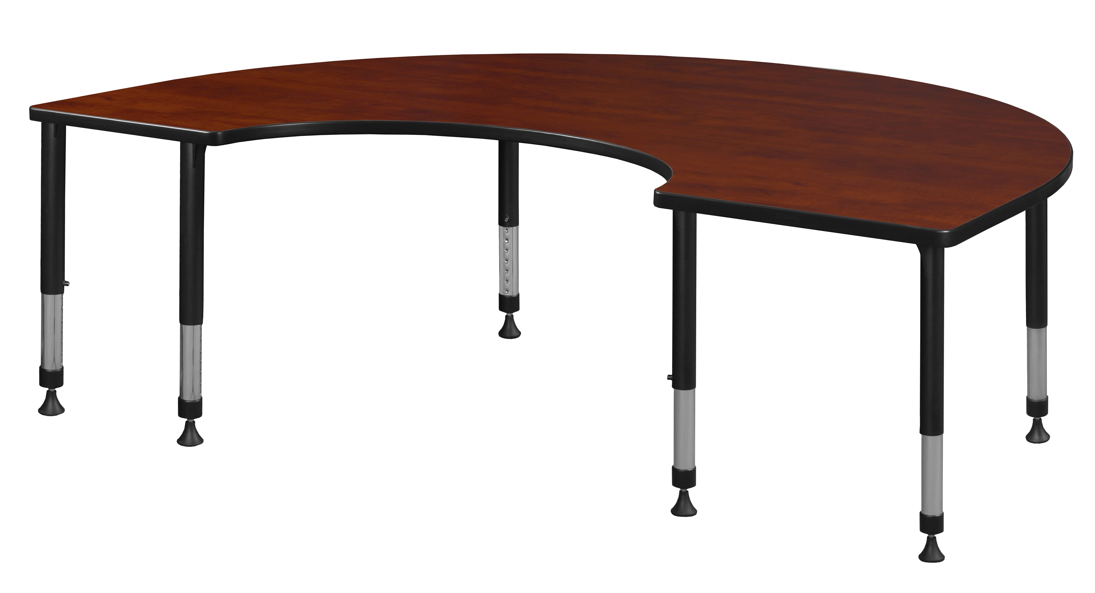 72" x 48" Kidney Shaped Height Adjustable Classroom Table- Cherry ...