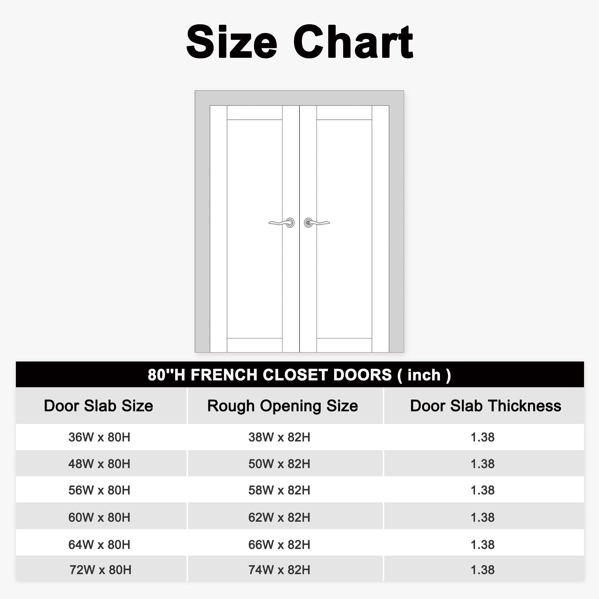 72" x 80" 3 Panel Double Doors with French Door Ready-to-Assemble Jamb ...