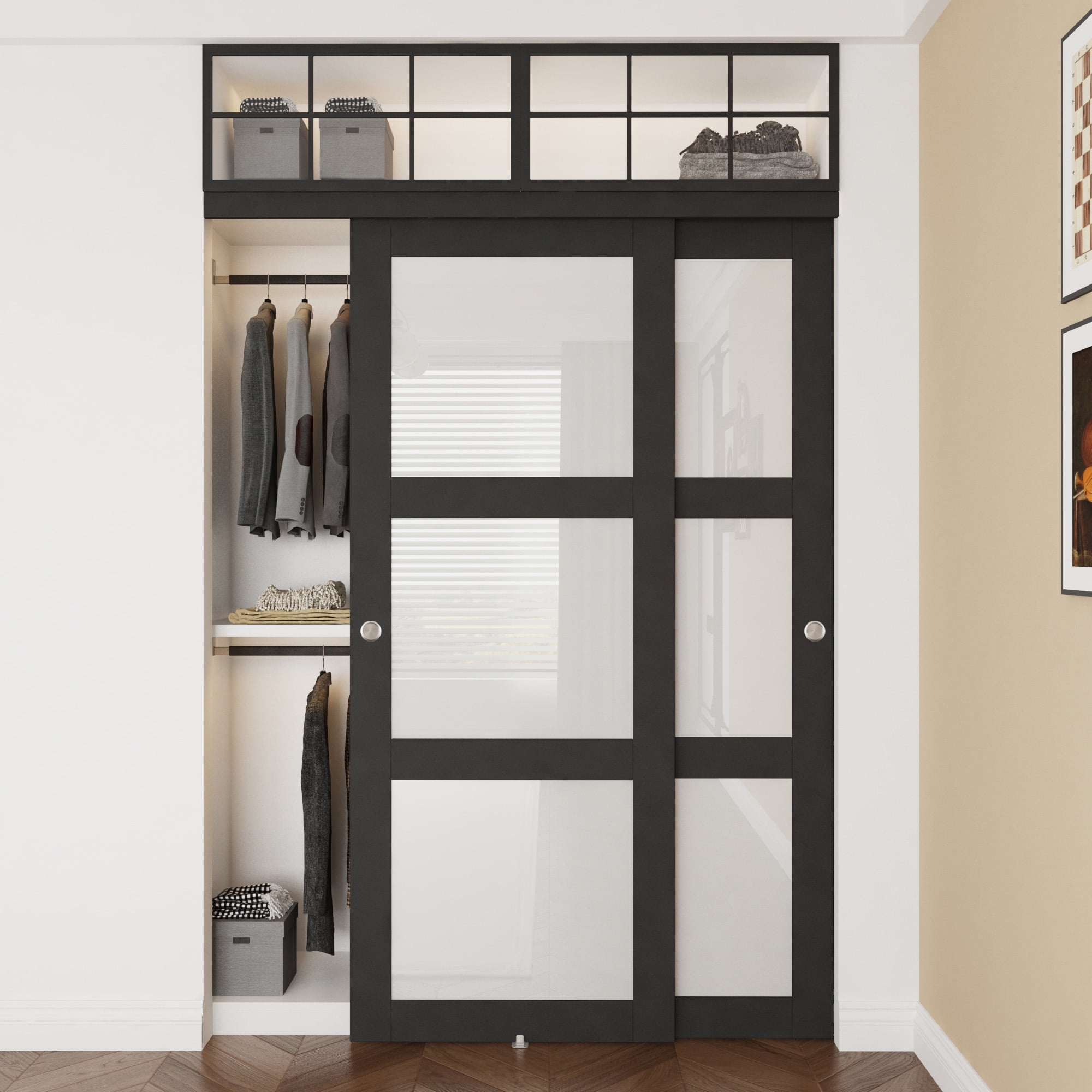 72" x 80" Pantry Closet Sliding Doors with Installation Hardware Kit ...