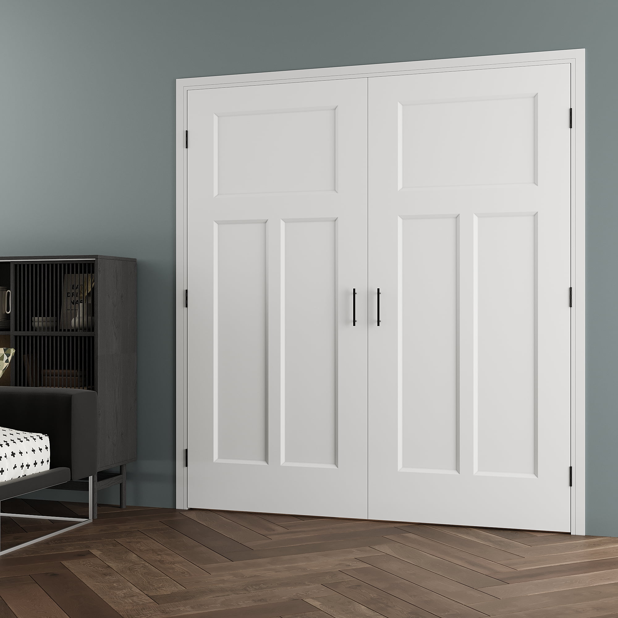 72" x 80" T Shape Double Doors with French Door Ready-to-Assemble Jamb ...