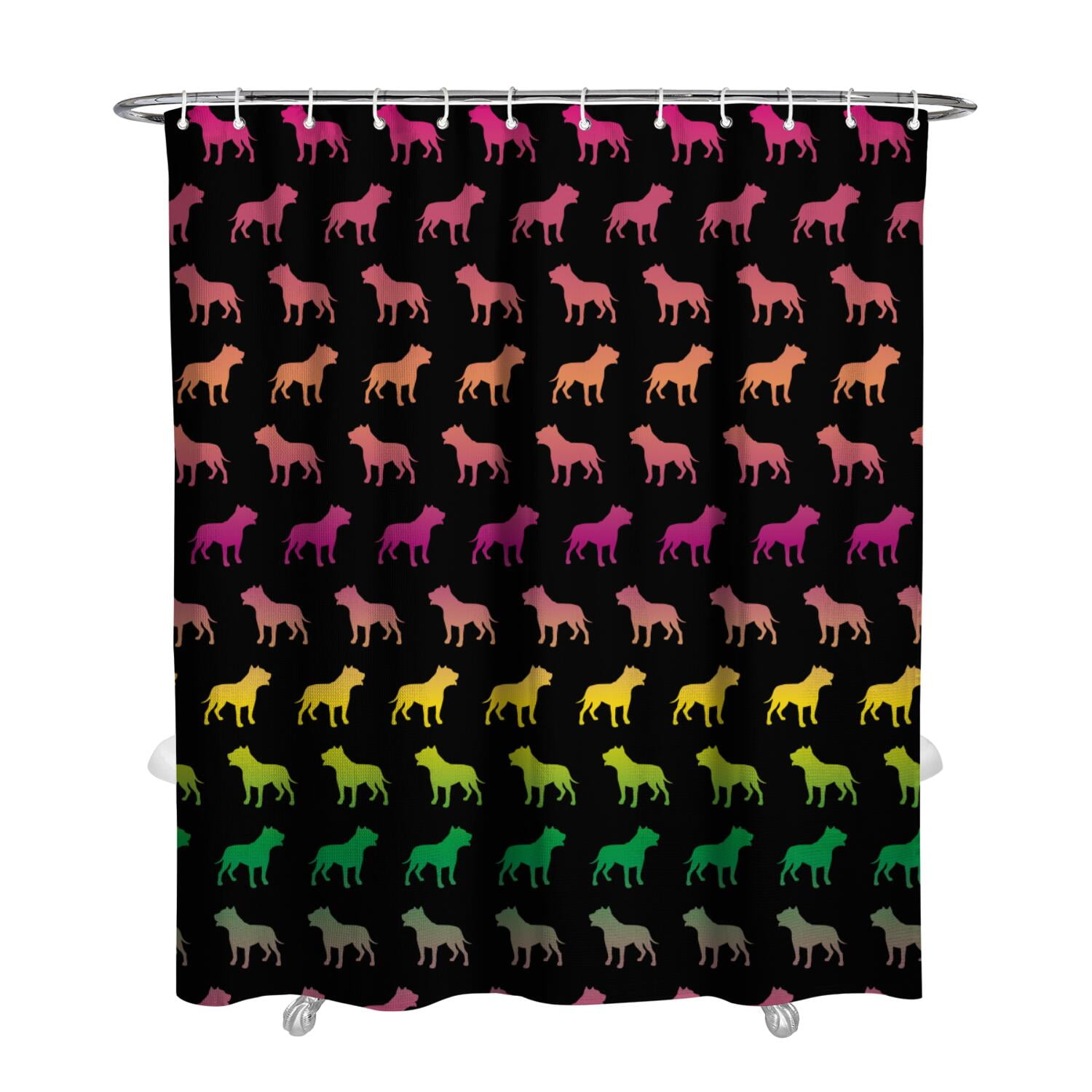 72" x 84" Dog Paw Print Shower Curtain - Playful Puppy Design ...