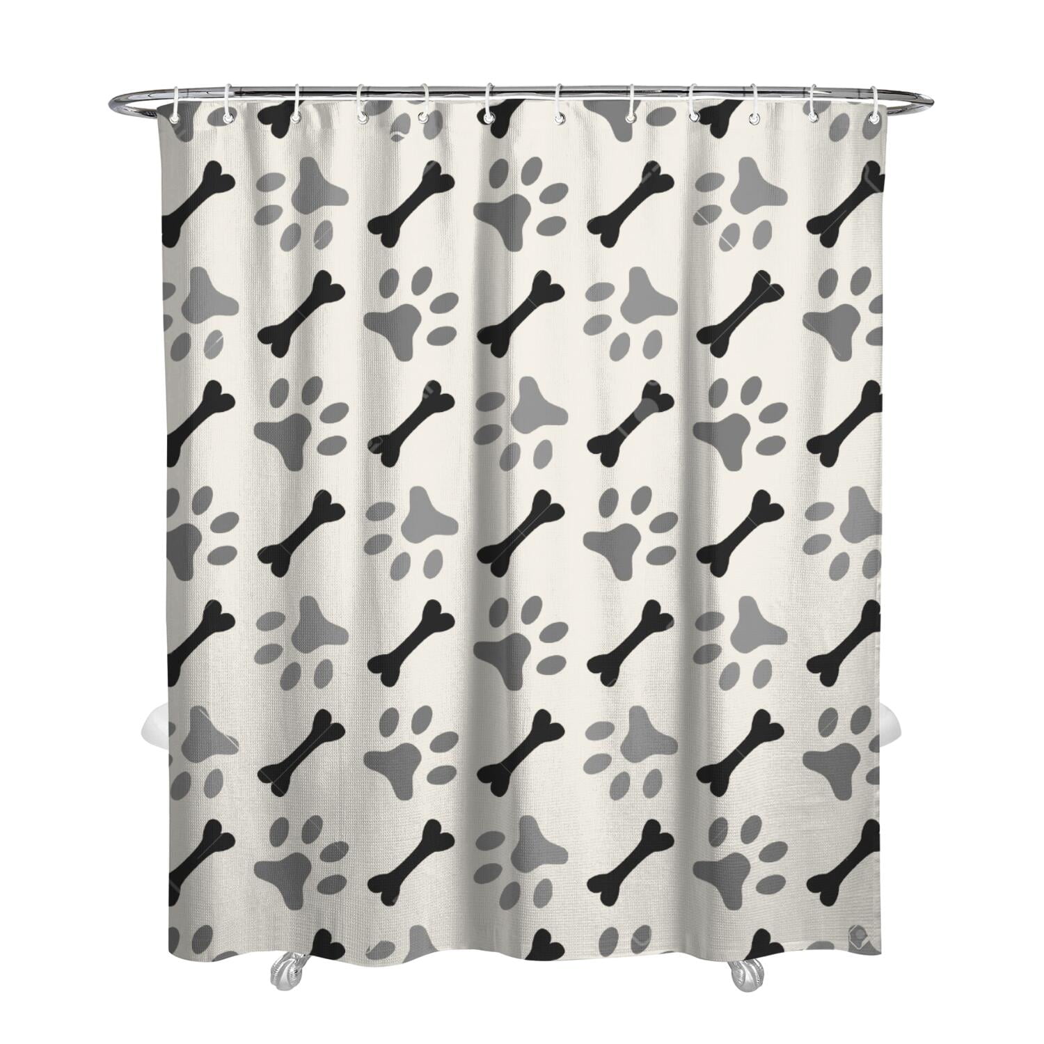 72" x 84" Dog Paw Print Shower Curtain - Playful Puppy Design ...