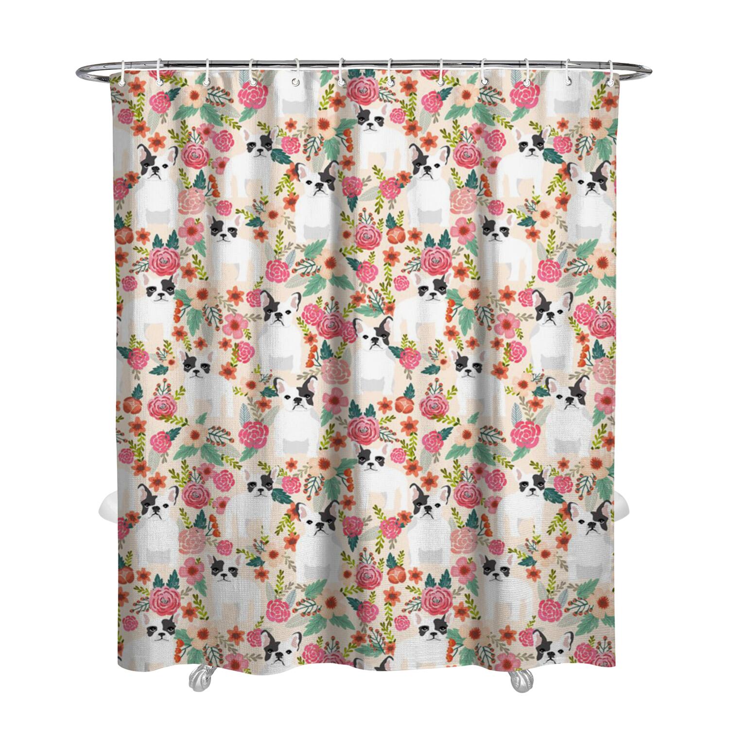 72" x 84" Dog Paw Print Shower Curtain - Playful Puppy Design ...