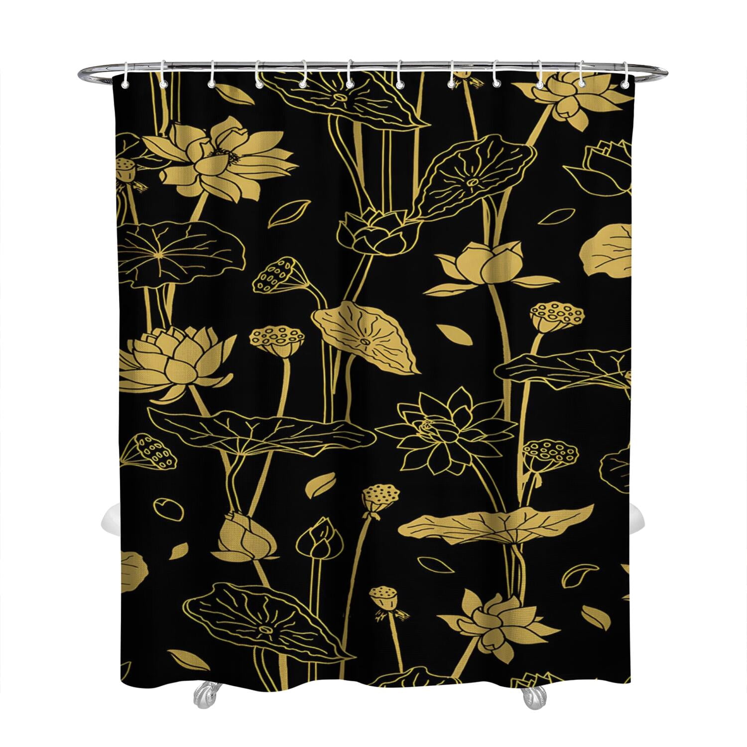 72" x 84" Floral and Skull Shower Curtain Boho Chic Bloom Print ...