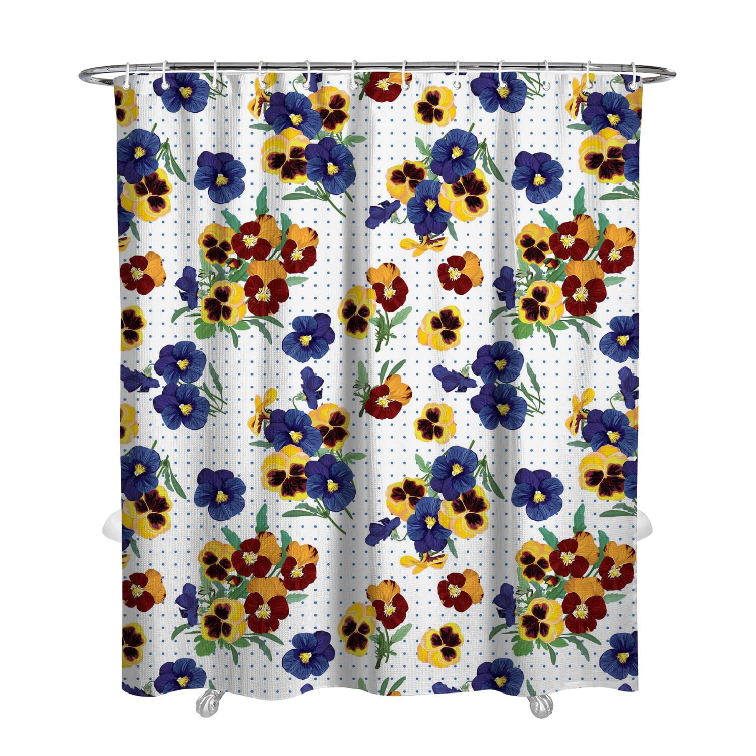 72" x 84" Summer Floral Garden Shower Curtain Tropical Bloom Design ...