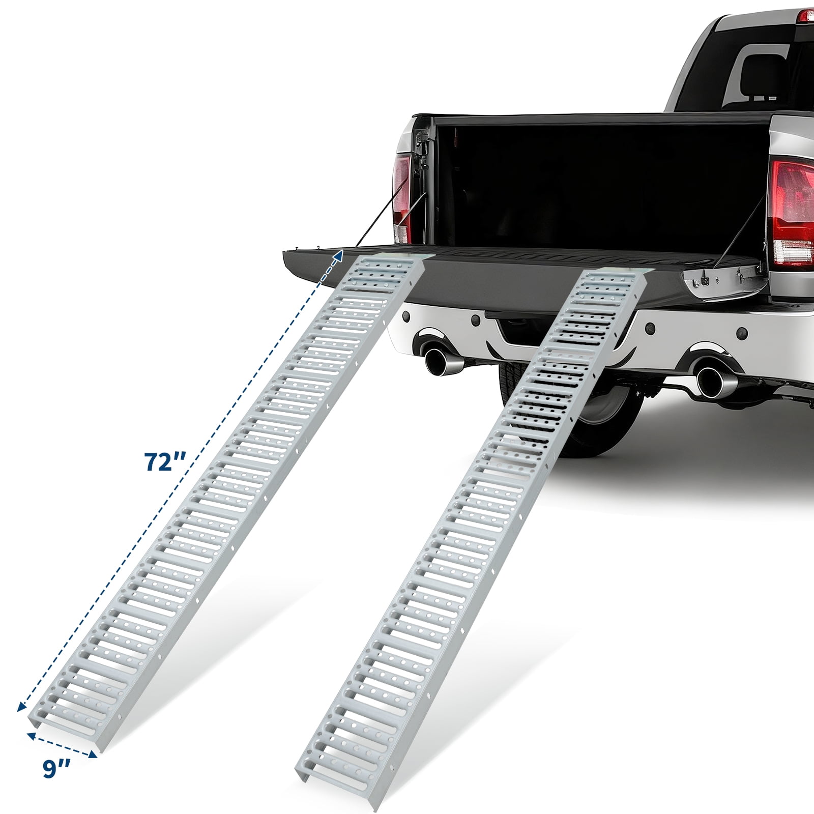 72" x 9" Steel Truck Ramps, 1000 LBS Capacity, Portable Trailer Ramps ...