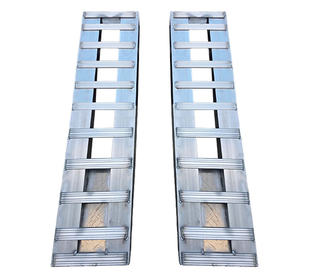 72"x14"x2.5" Aluminum Trailer Loading Ramps with Knife Foot & Hook Ends ...