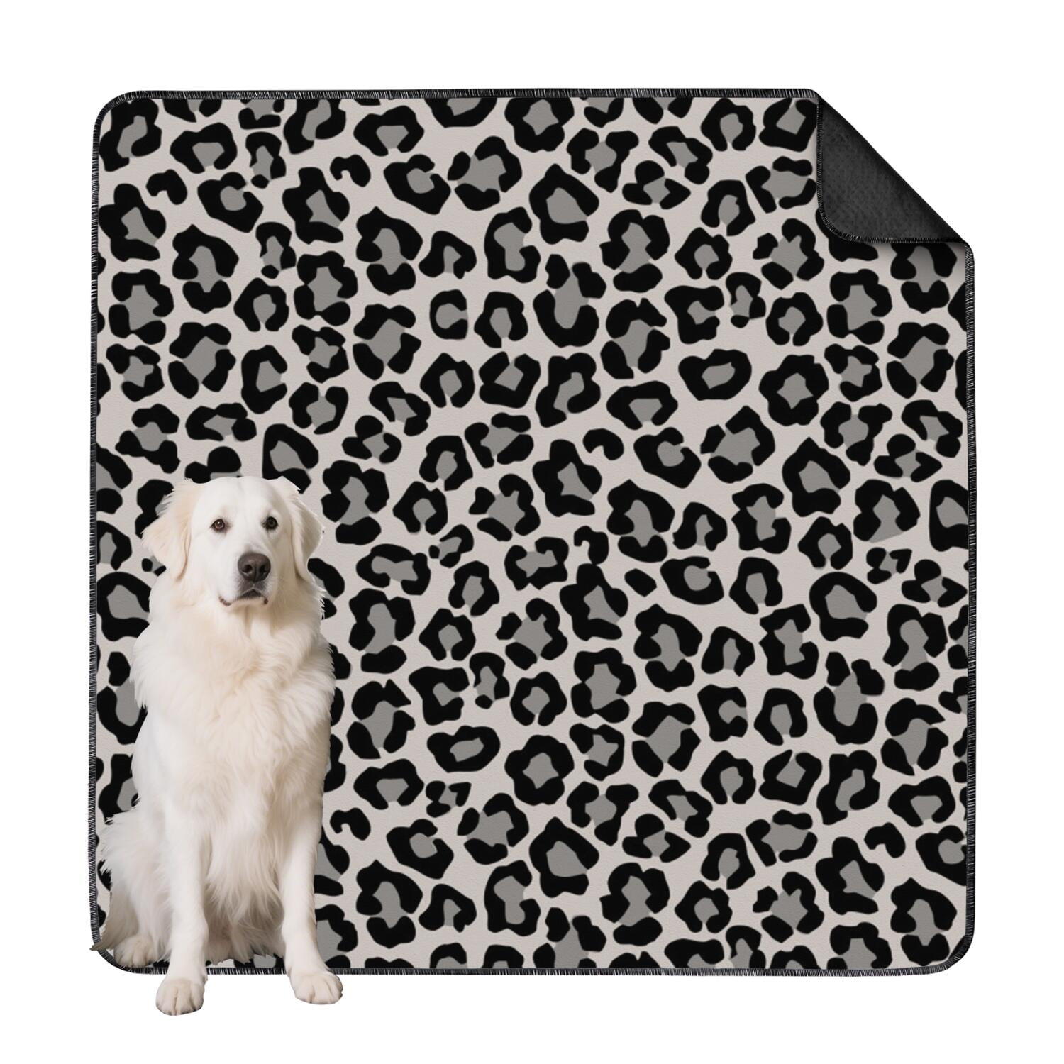 72"x72" Large Washable Dog Pee Pads, Geometric & Leopard Print Reusable ...
