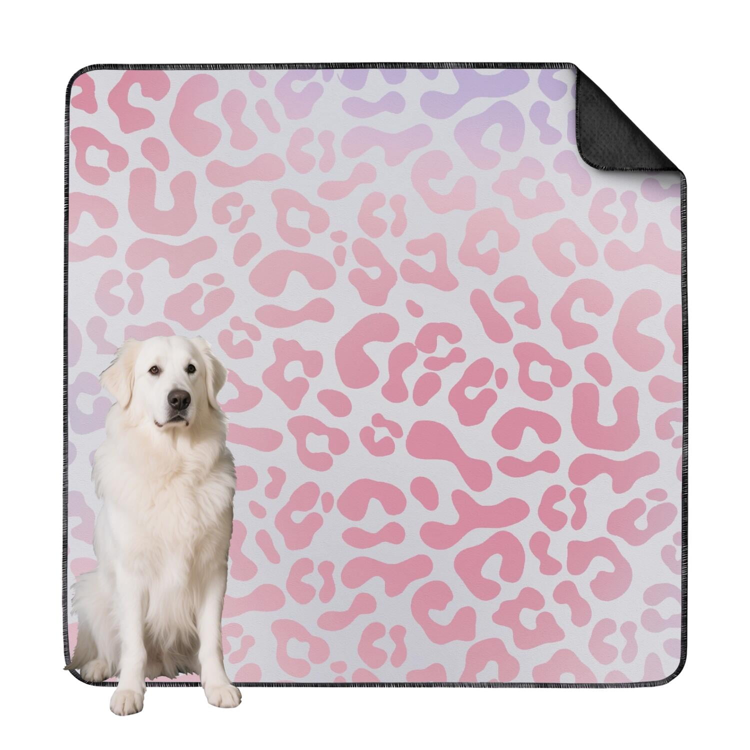 72"x72" Multi-Use Washable Dog Pee Pads, Geometric & Leopard Print ...