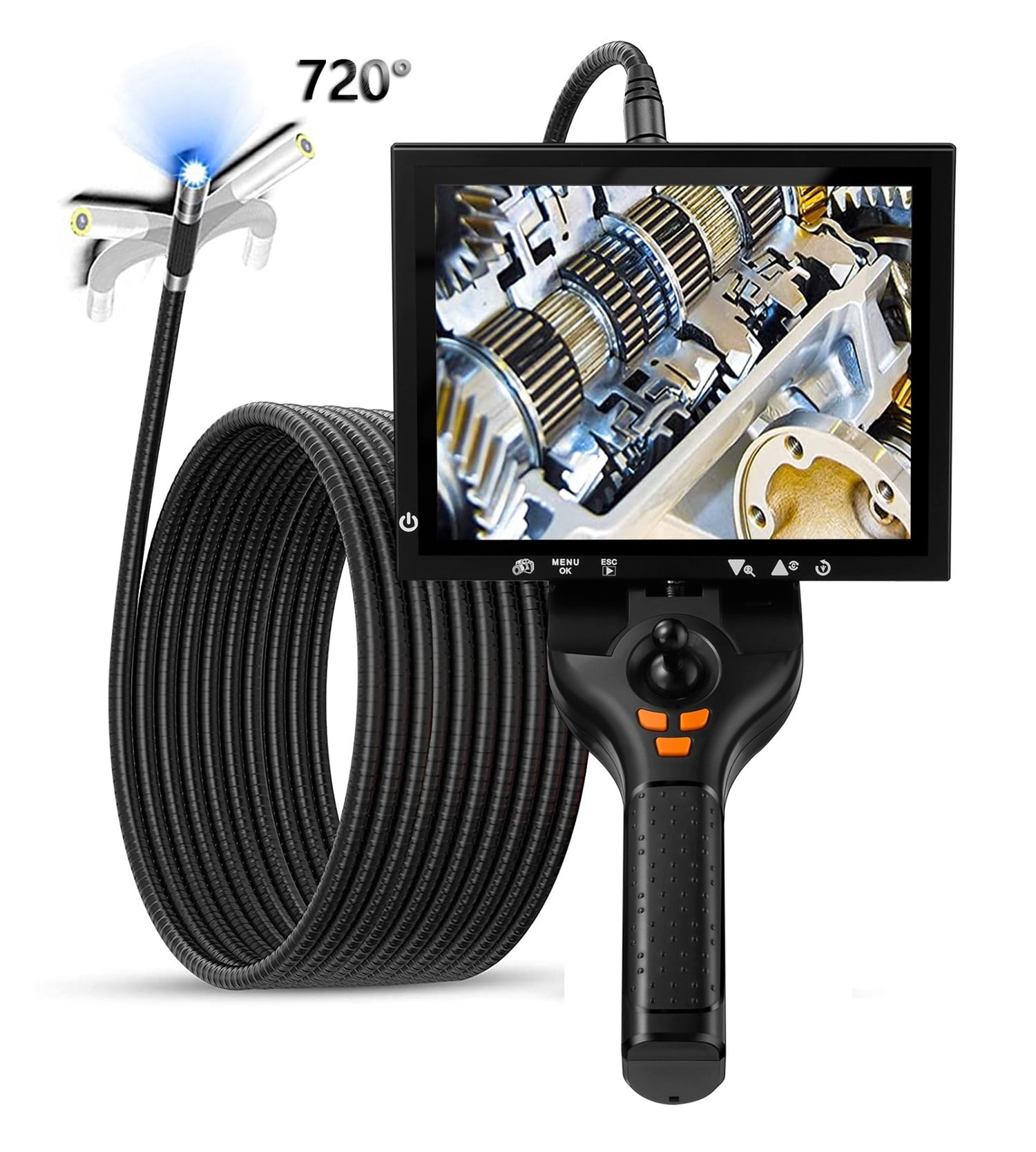 720° 4-Way Rotation Articulating Borescope IP67 Probe Automotive ...