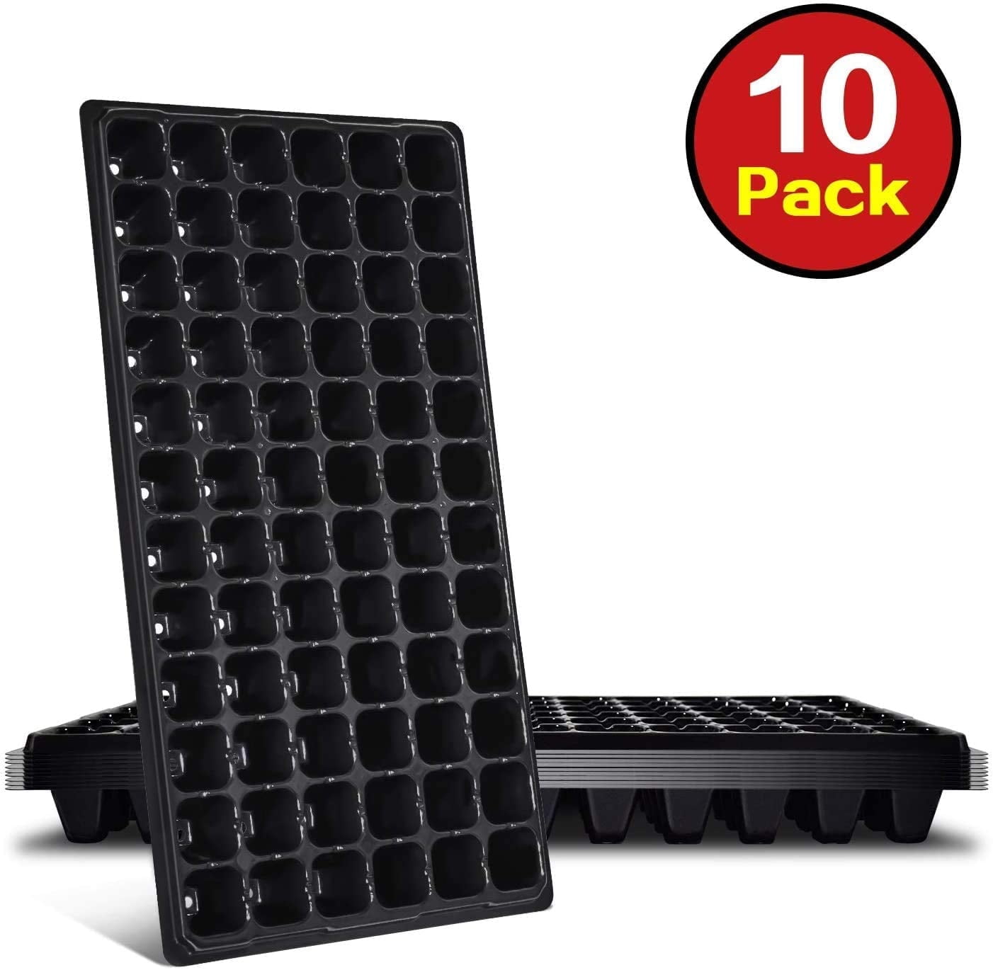 720 Cells Seedling Start Trays (10 Trays 72-Cells) with Drain Holes ...