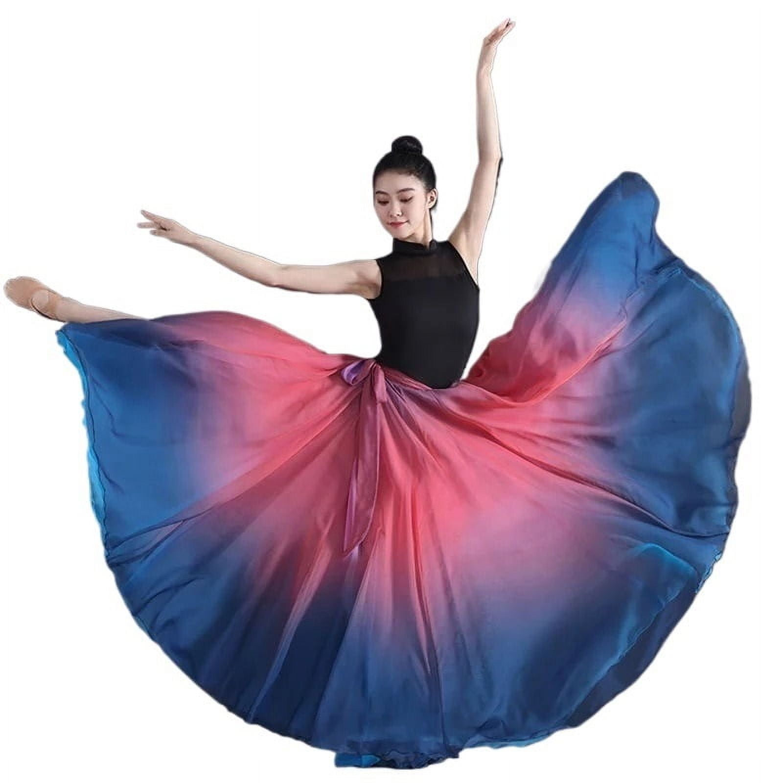 720 Degree Dance Performer Gradient Lace-up Fairy Skirts Women Cosplay ...
