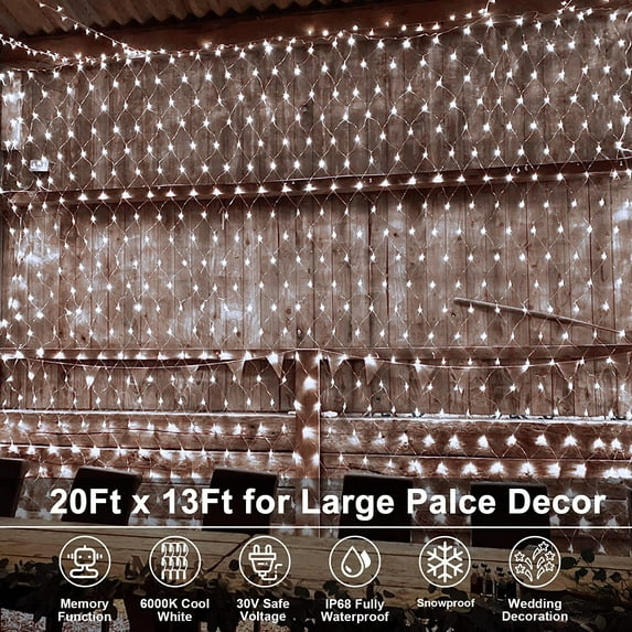 720 LED Net Lights 20ft x 13ft Large Size Bush Lights Plug in with ...