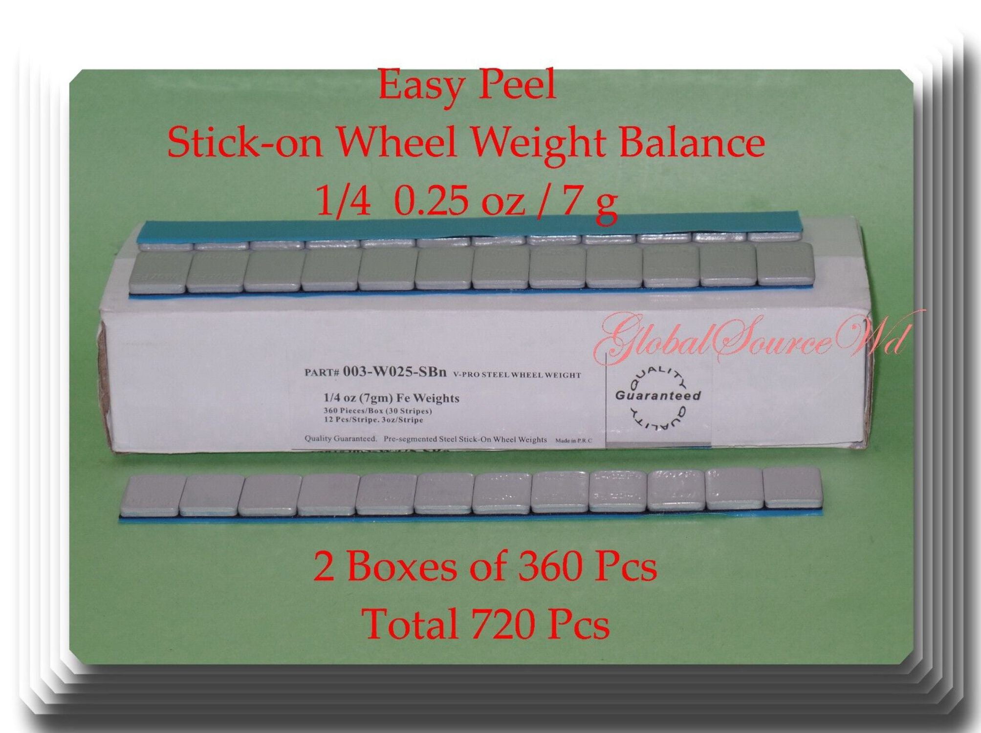 720 Pcs (2 Boxes of 360) Easy Peel Stick on Wheel Weight Balance 1/4 0 ...