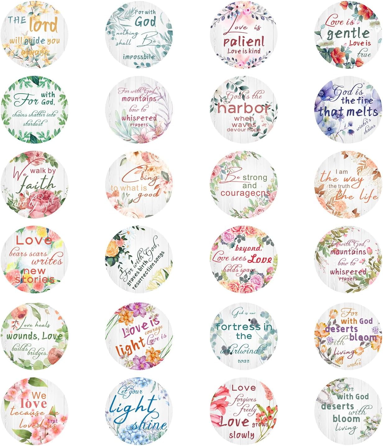 720 Pcs Floral Christian Stickers 24 Styles Women Bible Verse Sticker 1 ...