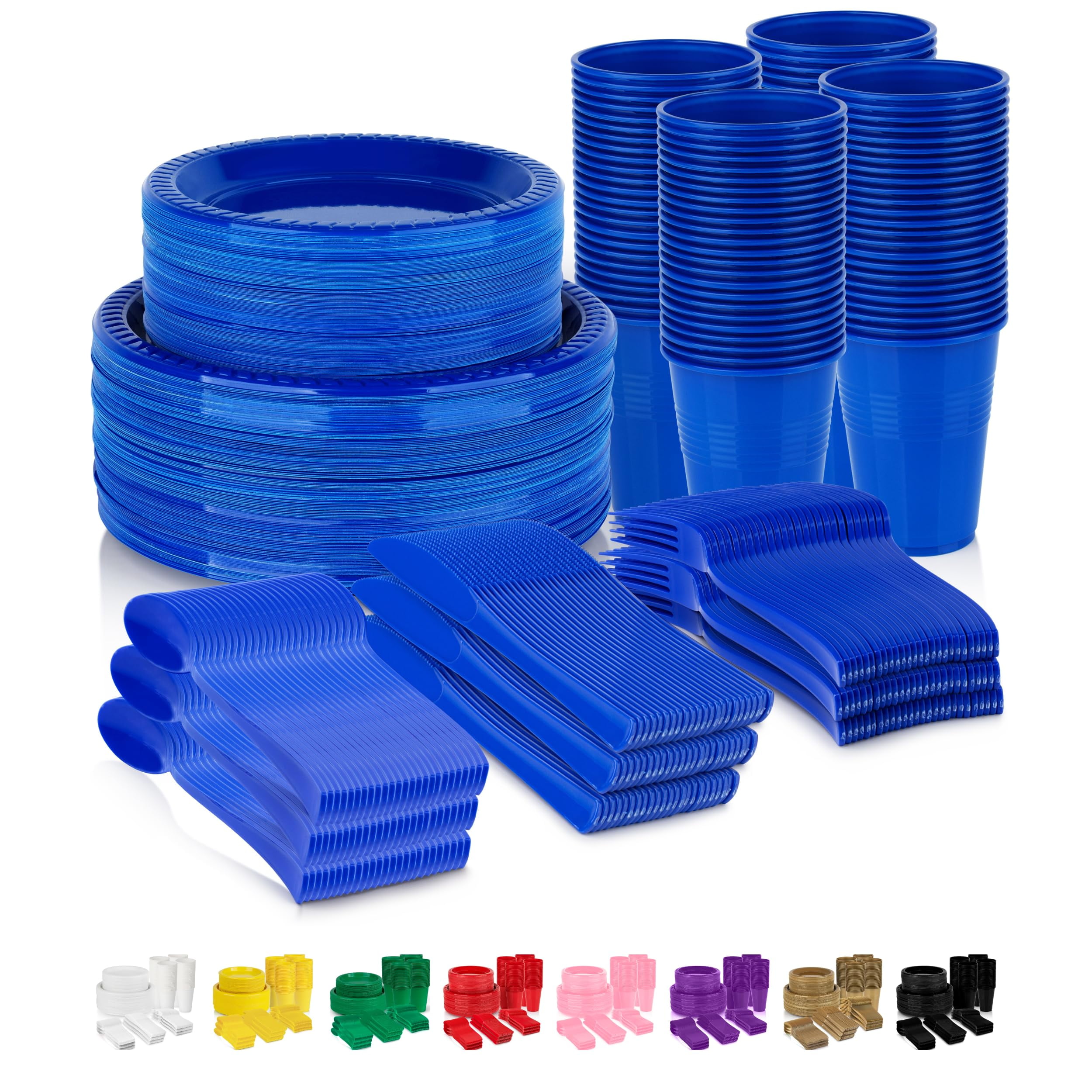 720 Piece Blue Disposable Dinnerware Set AFN1(120 Guests) Dinnerware ...