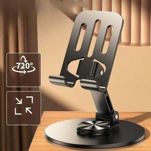 720° Rotating Metal Phone & Tablet Stand - Foldable Adjustable Desktop ...