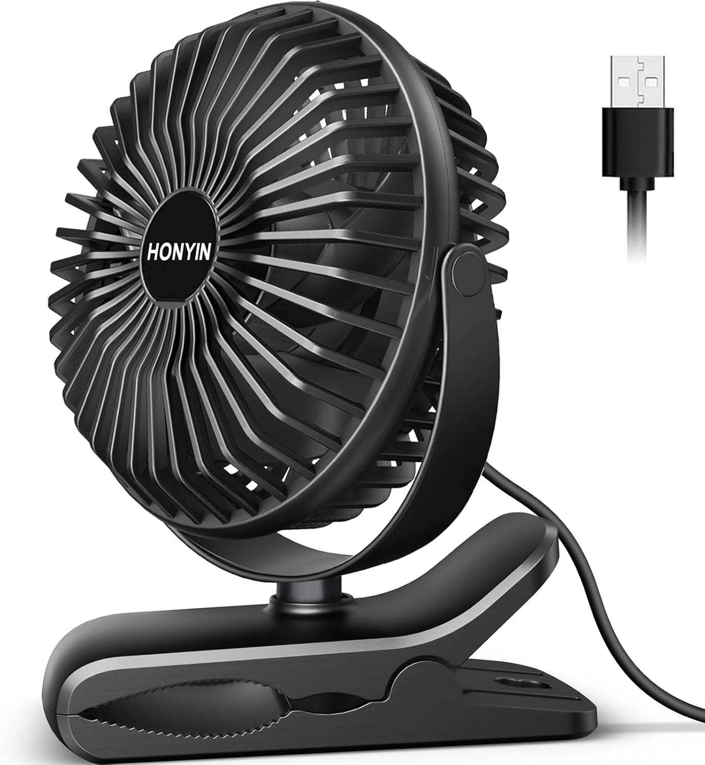 720° Rottion Smll Desk & Clip on Fn with Sturdy Clmp, 3 Speeds, Quiet ...