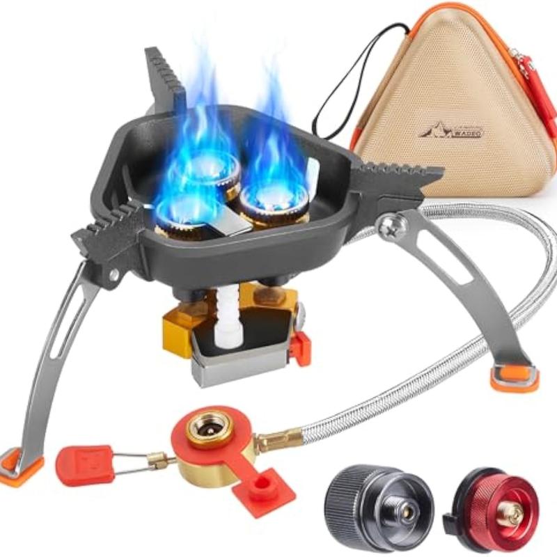 7200W Windproof Camping Stove, Camping Gas Stove with Piezo Ignition ...