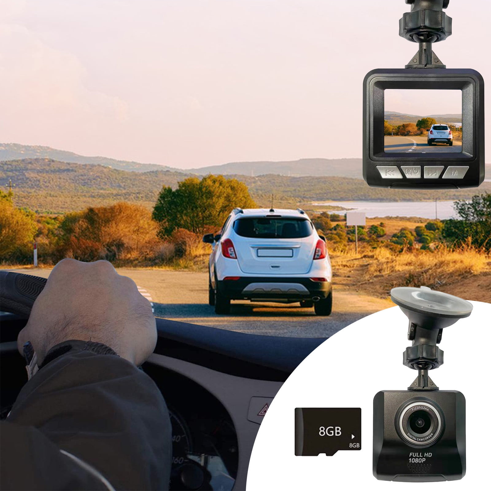 720P Car DVR Dash Camera with 8GB TF Card, Loop Recording, Accident ...