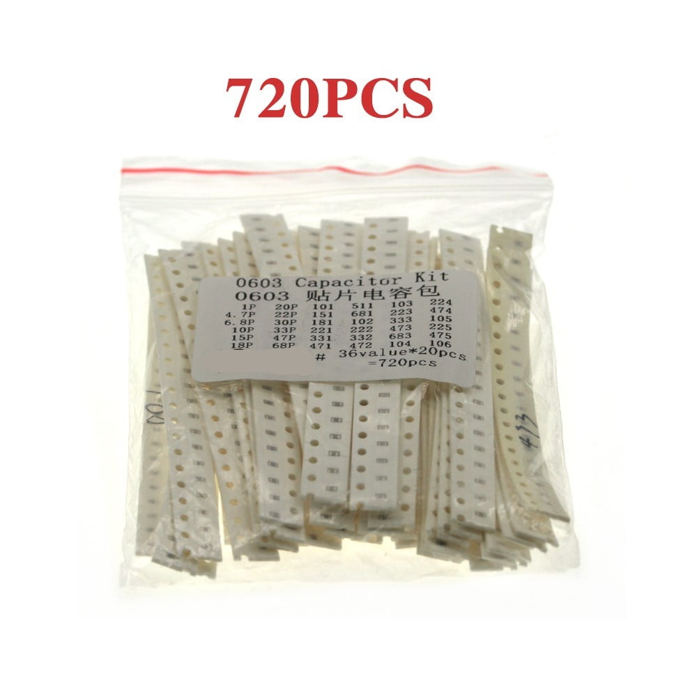 720PCS 1206 0805 0603 SMD Capacitor Assorted Kit Sample Package ...