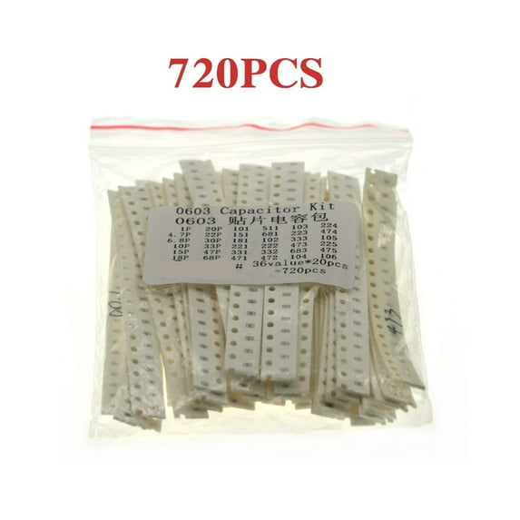 720PCS 1206 0805 0603 SMD Capacitor Assorted Kit Sample Package Commonly Used Surface Mount MLCC ...