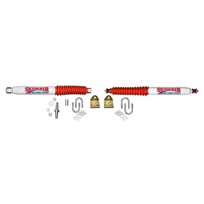 7219 Dual Steering Stabilizer, White With Red Shock Boot And Bracket ...