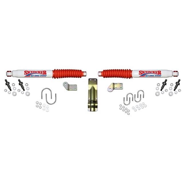 7254 Dual Steering Stabilizer, White With Red Shock Boot And Bracket ...