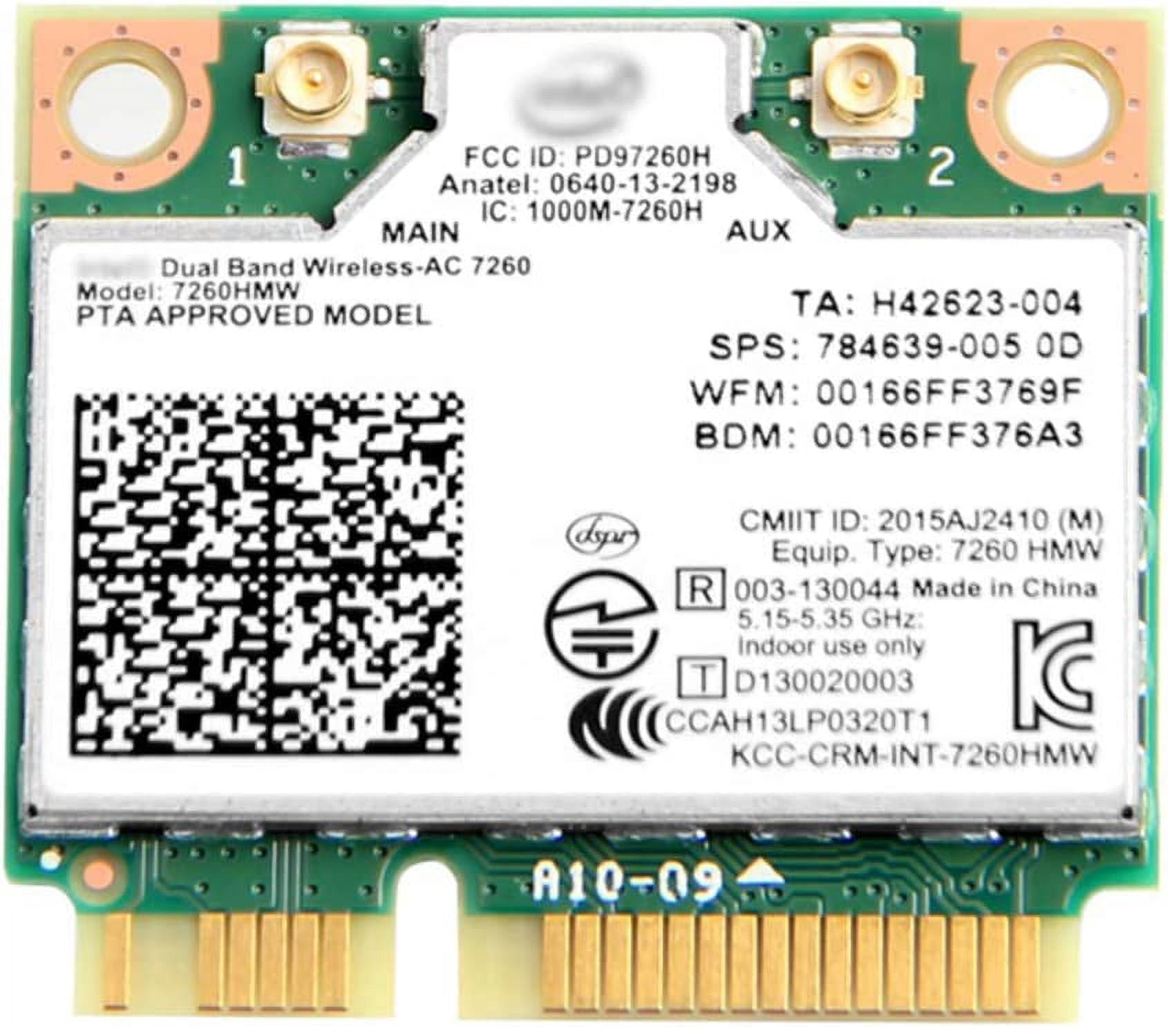 7260 card suitable for laptops, dual-band wireless-7260, Bluetooth 802. ...