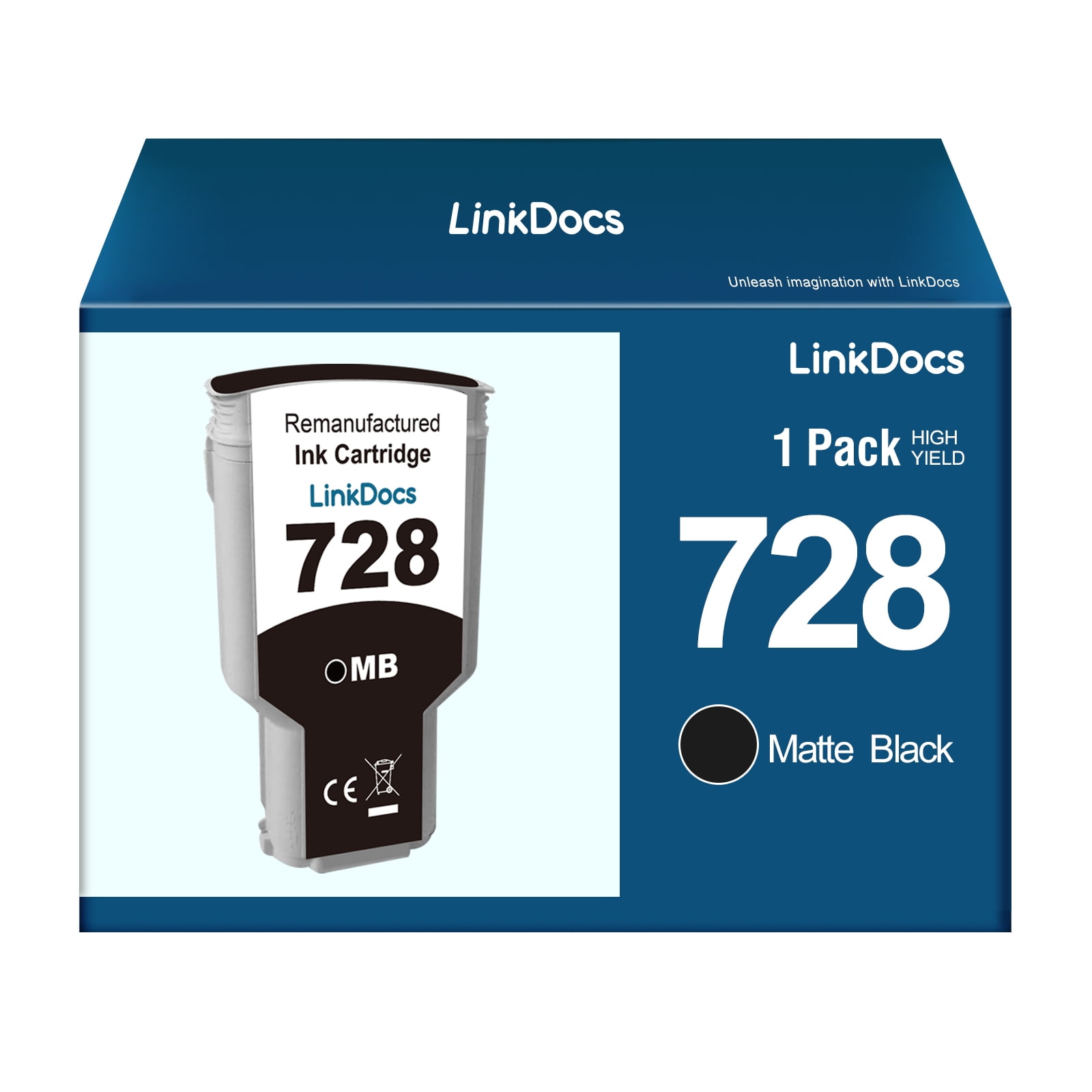 728 Matte Black Ink Cartridge (300ml) Replacement for HP F9J68A 728 MBk Ink Cartridge to use ...