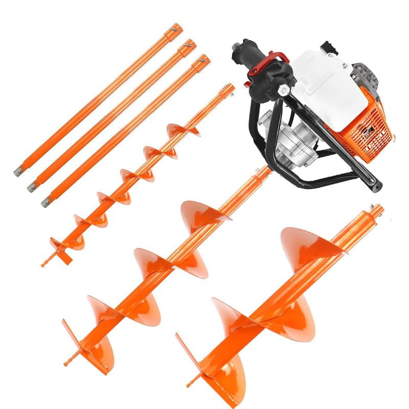 72CC 2-Stroke Gas Powered Earth Auger Post Fence Hole Digger + 4" 8" 12 ...