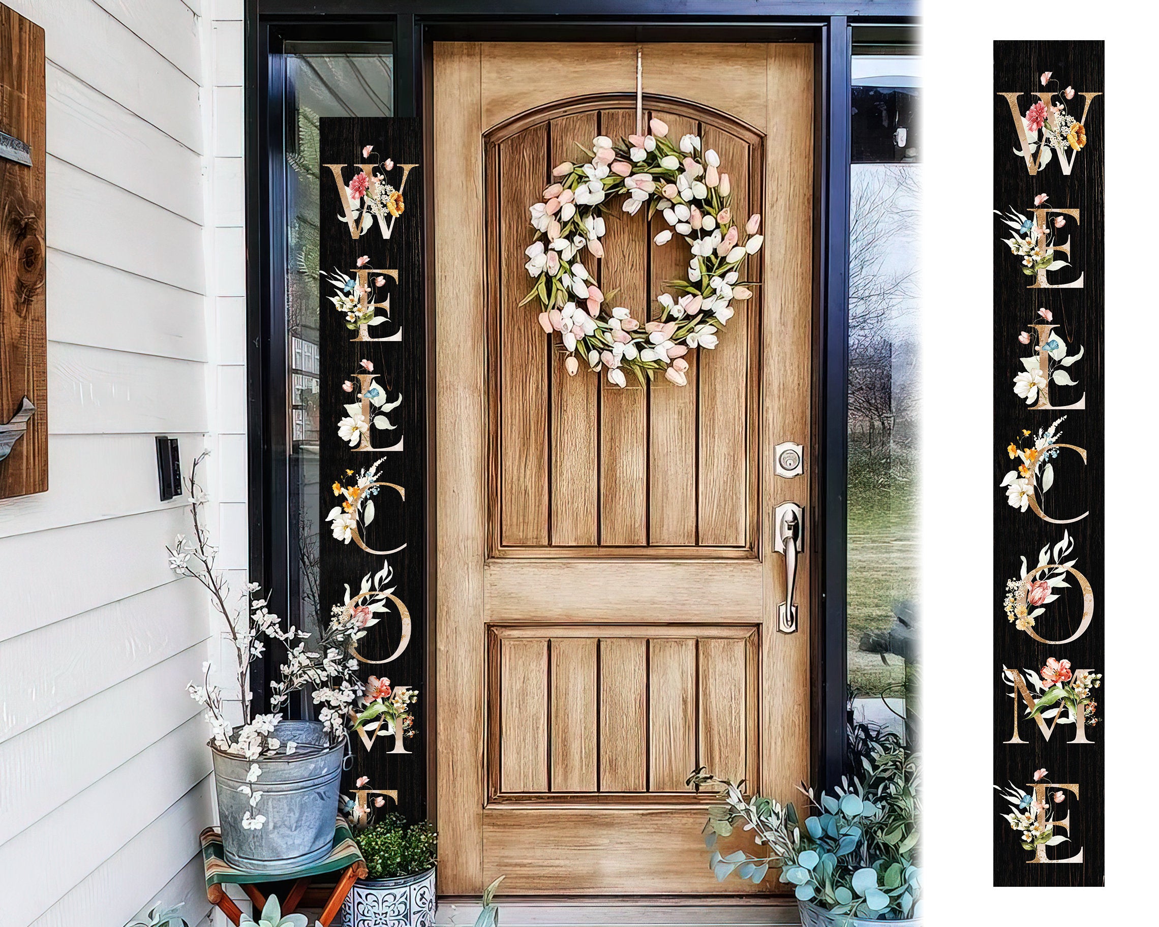 WhatSign Hello Spring Door Sign Welcome Sign for Front Door Spring ...