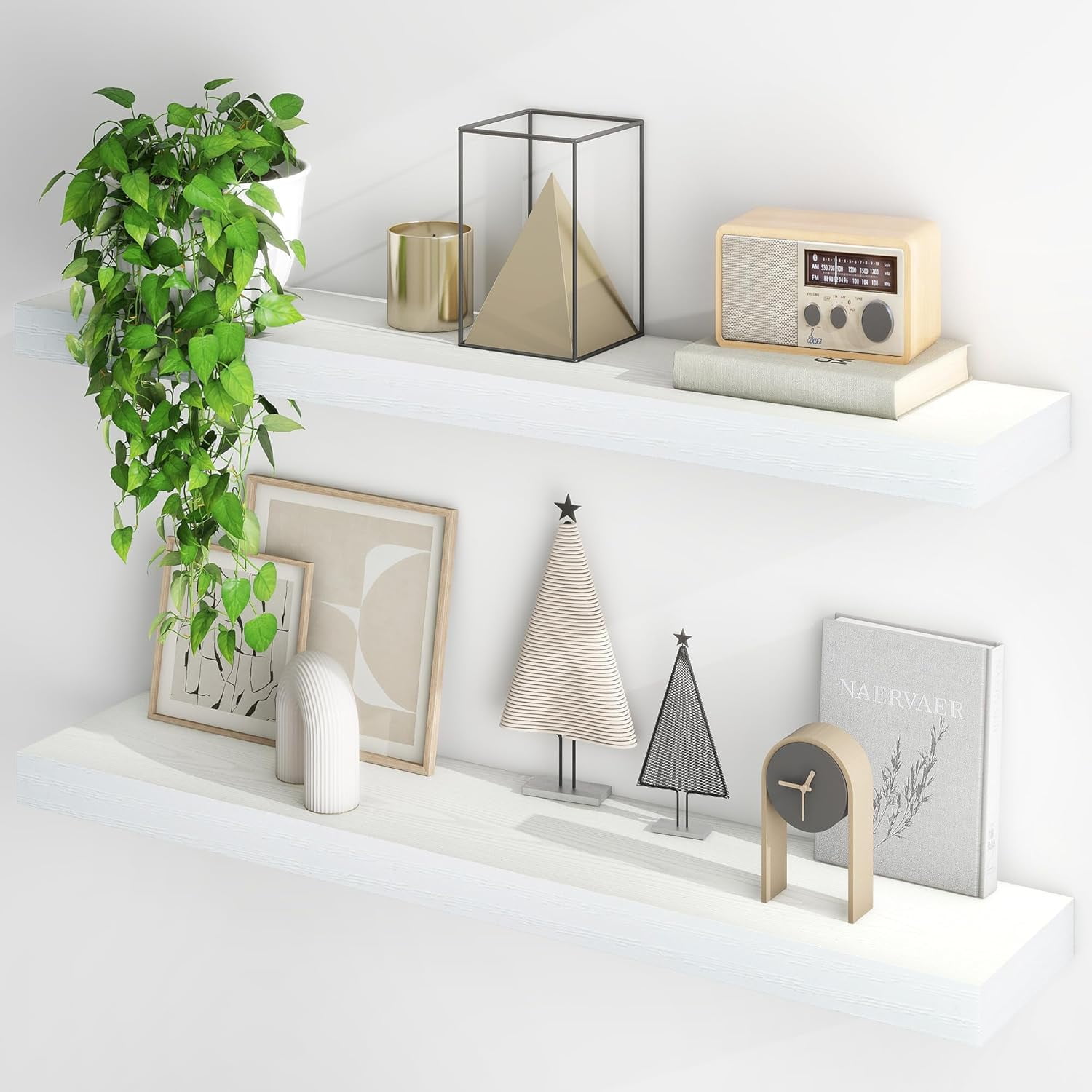 72Inch Floating Shelves Wall Mounted Rustic Wood Floating Shelf with ...