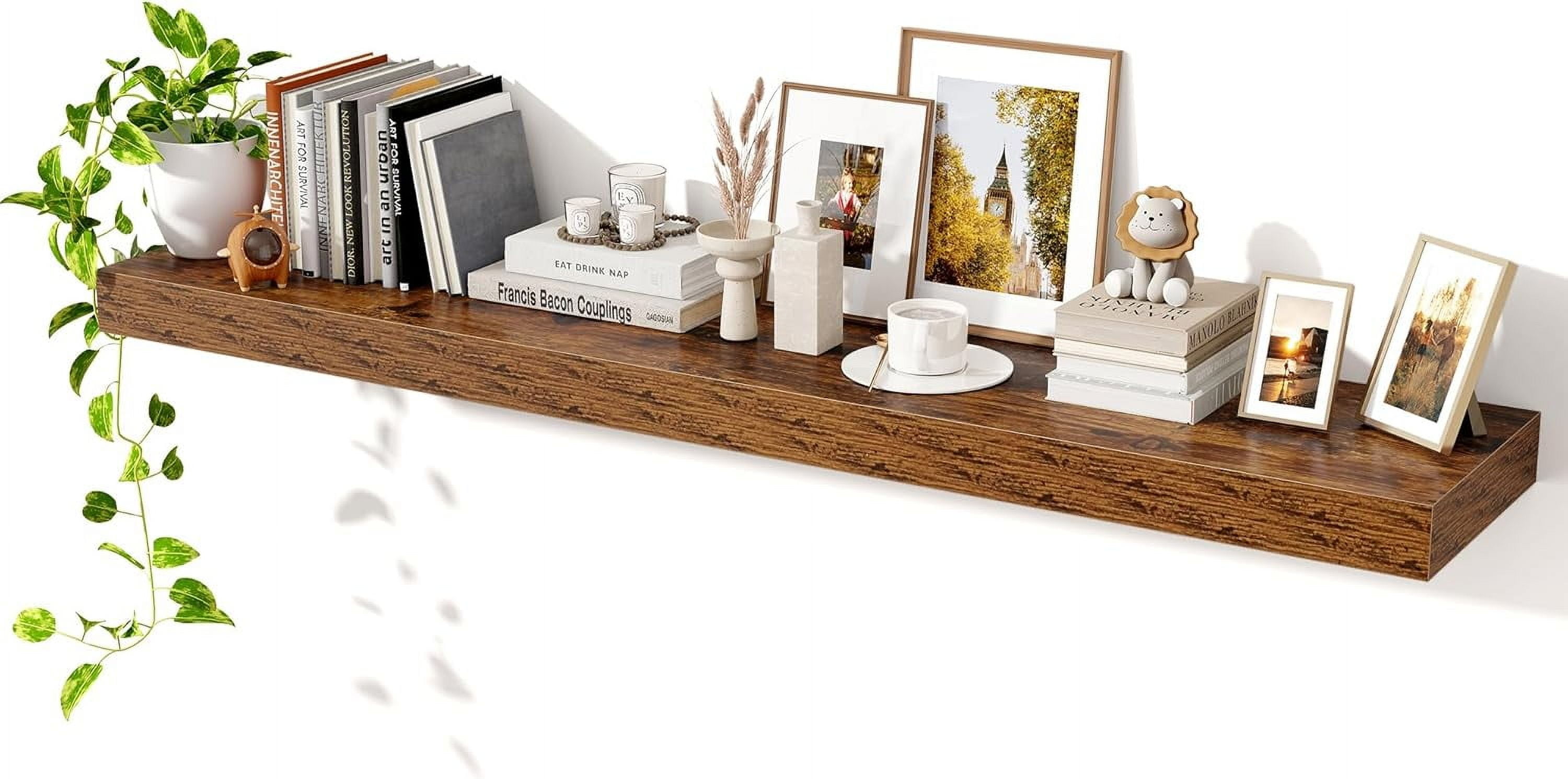 72Inch Floating Shelves for Wall Rustic Wood Shelves for Bedroom ...
