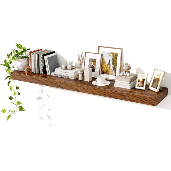 72Inch Floating Shelves for Wall Rustic Wood Shelves for Bedroom ...