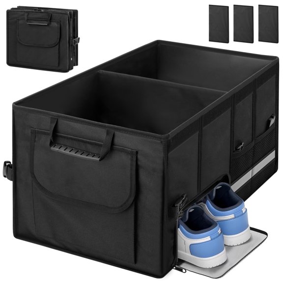 NEXPOW Car Trunk Organizer, 95L Collapsible Storage, Multi-Compartment ...