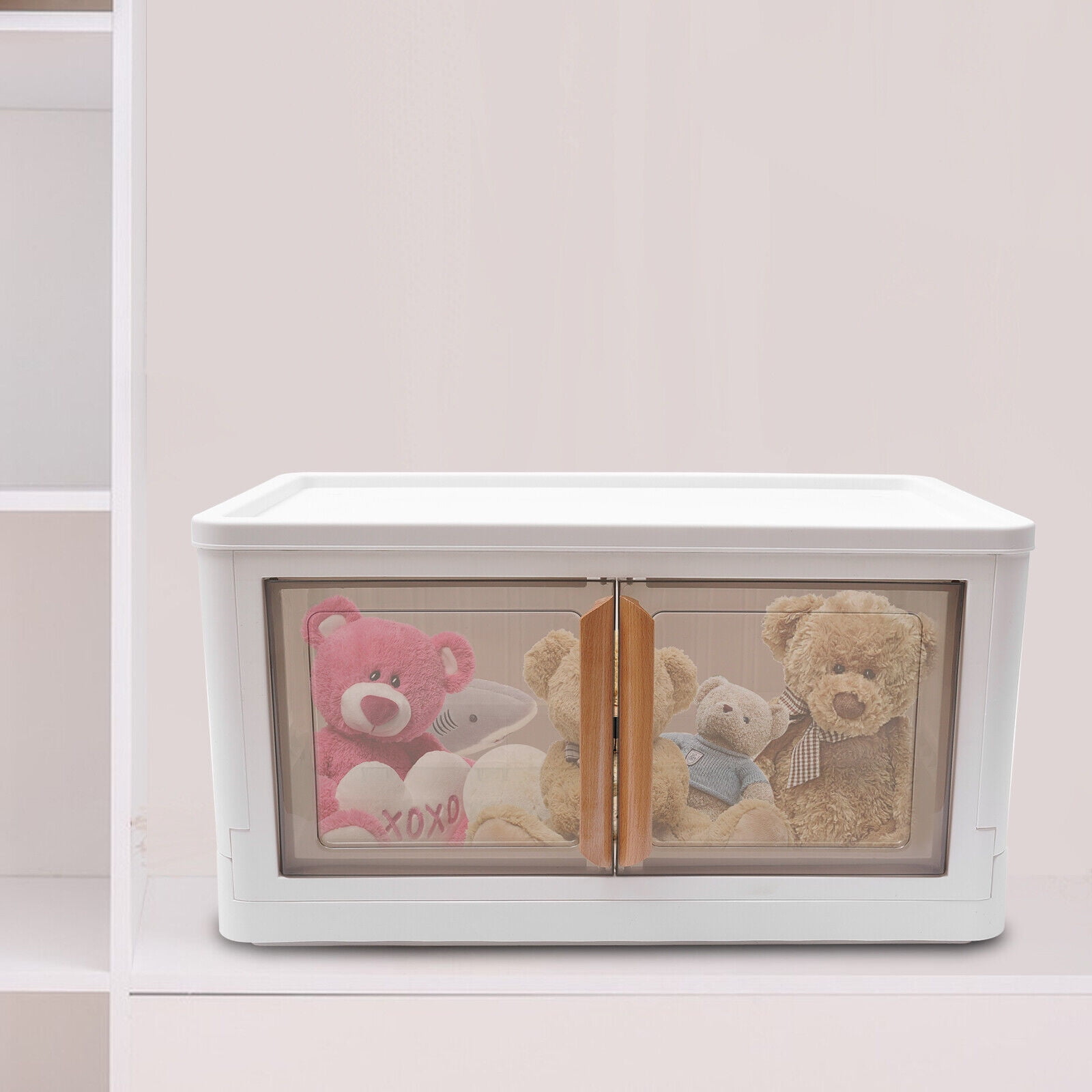 72L Foldable Storage Containers w/ Lid Collapsible Organizer Bins ...