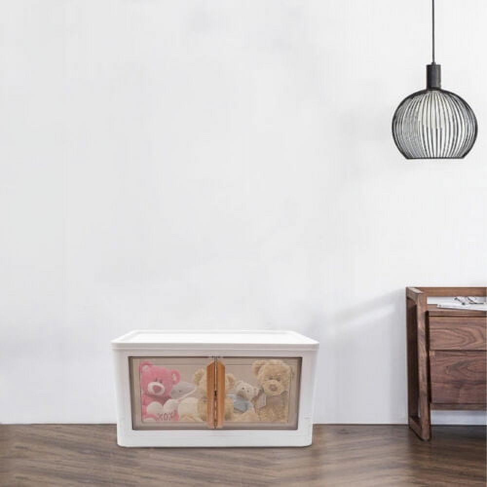 72L Foldable Storage Containers w/ Lid Collapsible Organizer Bins ...