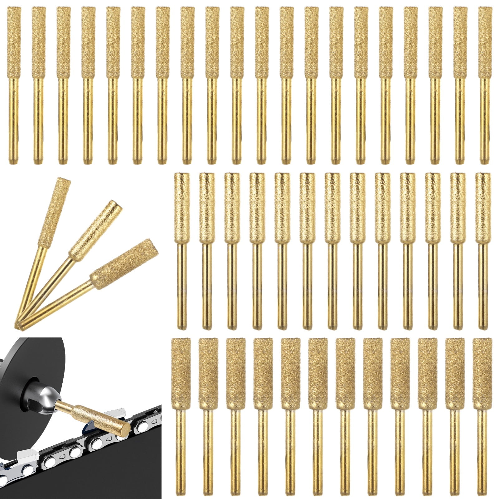 72PCS Emery Chainsaw Sharpeners, Chainsaw Grinding Head with 1/8" Shank ...