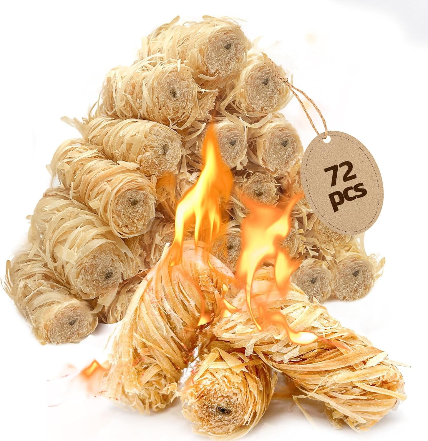 72PCS Fire Starters for Campfires Grill BBQ Camping Fireplace Fire Pit ...